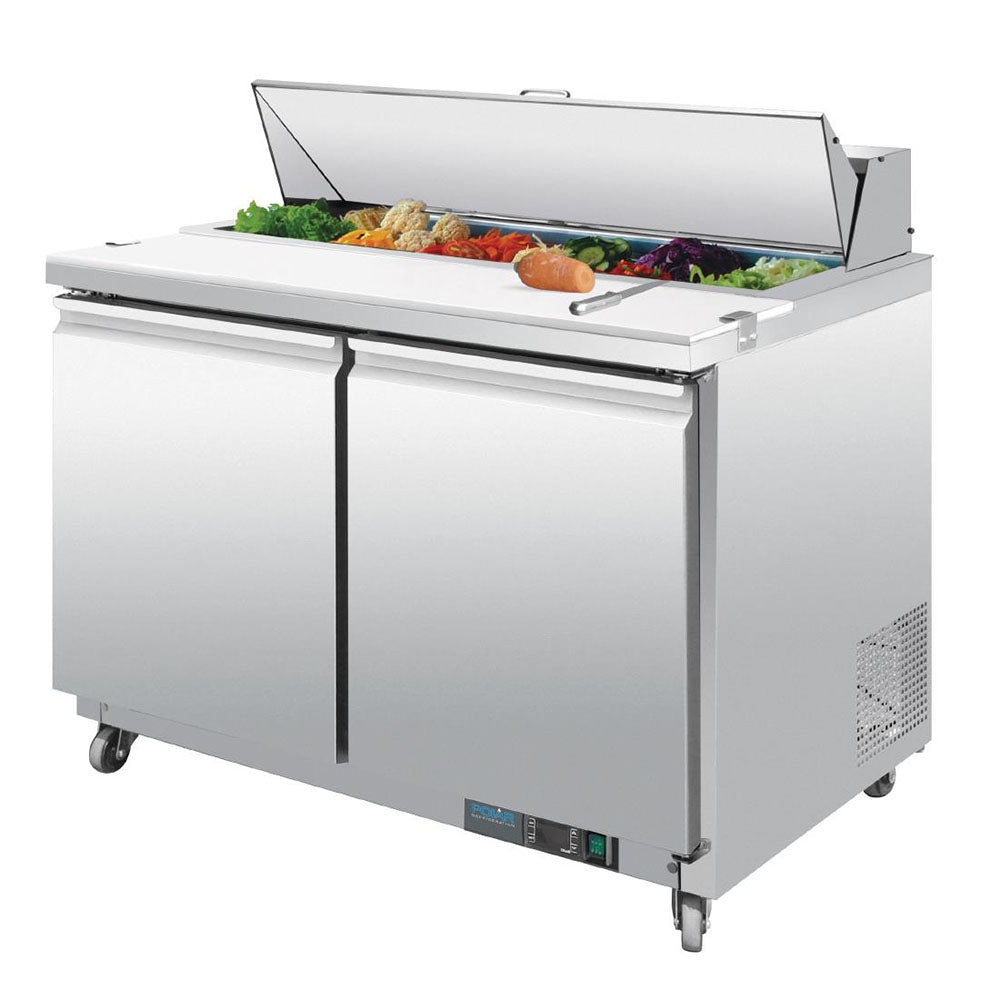 Polar U-Series 2 Door Prep Counter Fridge 405L - GD882-A — Commercial ...